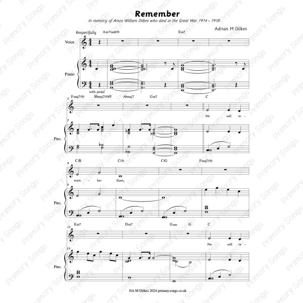 Remember - Primary Songs